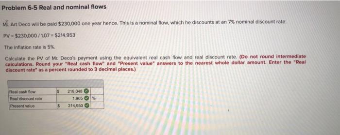 Solved Problem 6-5 Real and nominal flows ME Art Deco will | Chegg.com