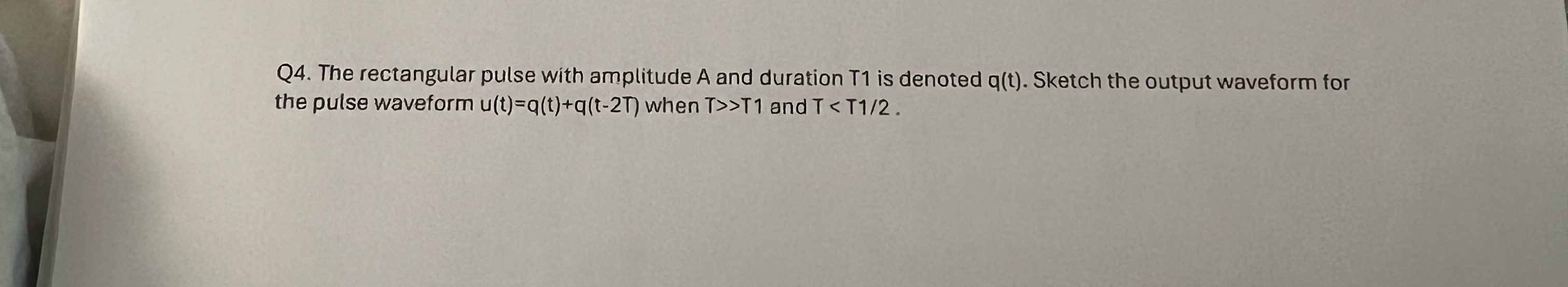 Solved Q4. ﻿The rectangular pulse with amplitude A and | Chegg.com