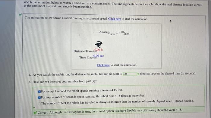Solved Watch the animation below to watch a rabbit run at a | Chegg.com