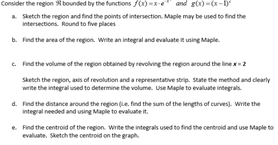 Solved Consider the region ℜ ﻿bounded by the functions | Chegg.com