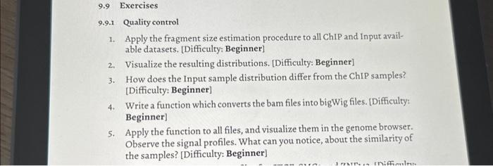 Solved 9.9 Exercises 9.9.1 Quality control 1. Apply the | Chegg.com