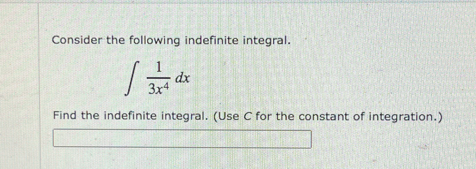 Solved Consider the following indefinite | Chegg.com Solved Consider the following indefinite | Chegg.com