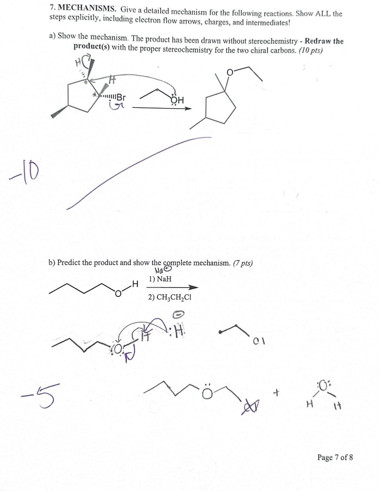 Solved PLEASE HELP. SHOW ALL WORK FOR A AND B MECHANISMS. | Chegg.com