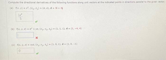 Solved Compute the directional derivatives of the following | Chegg.com