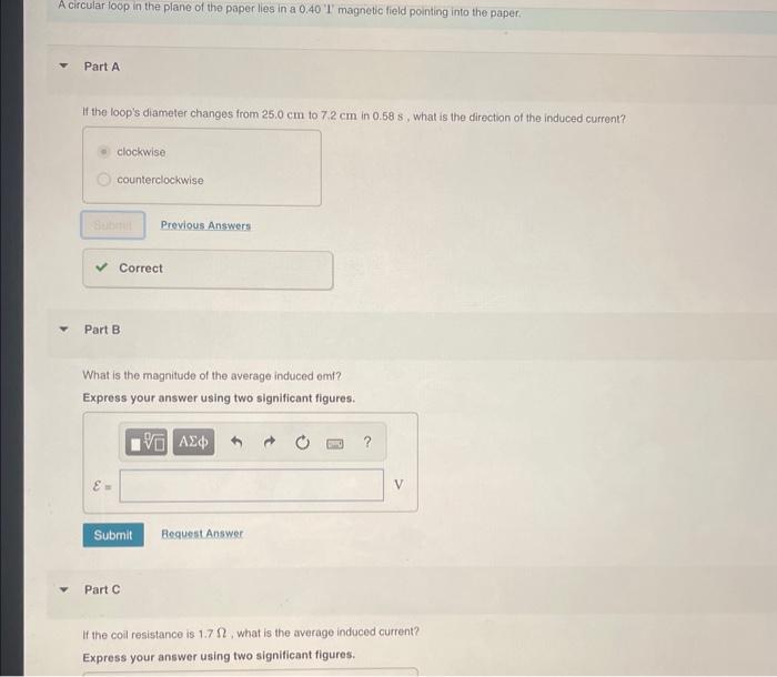 Solved A Circular Foop In The Plane Of The Paper Lies In A