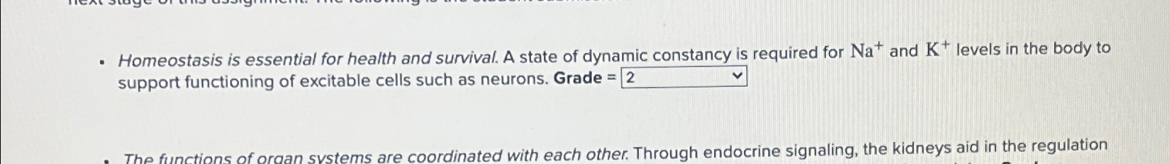 Solved Homeostasis is essential for health and survival. A | Chegg.com