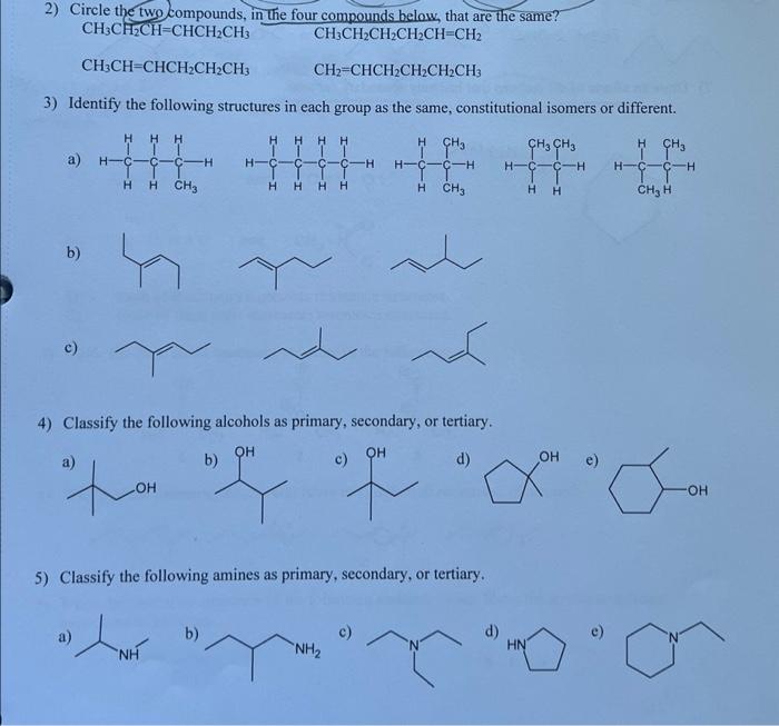 Solved 2) Circle the two compounds, in the four compounds | Chegg.com