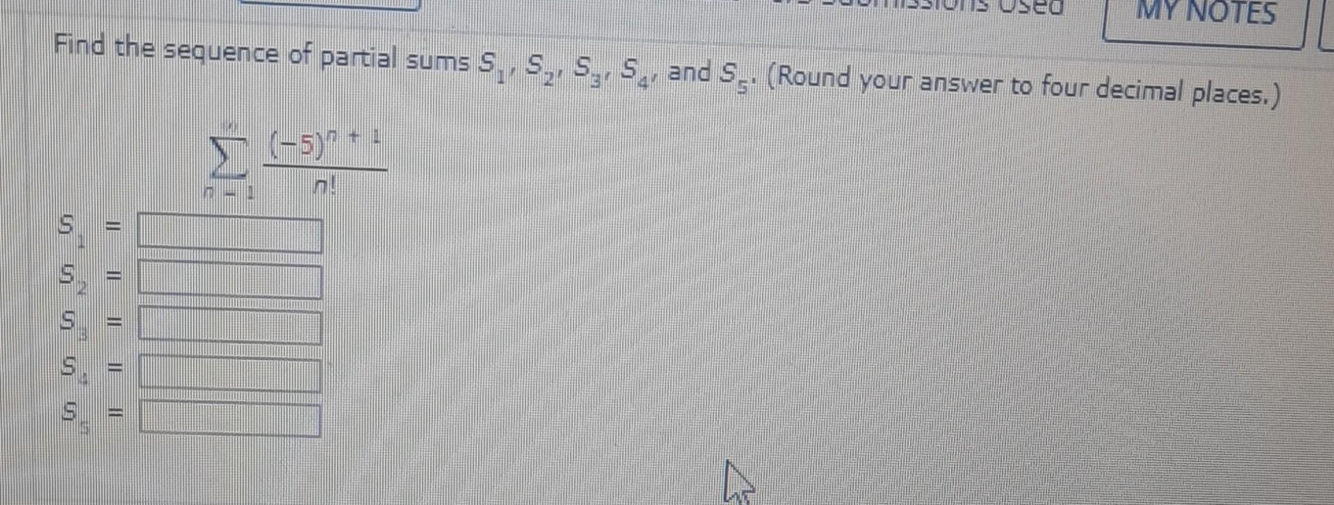 Solved Find the sequence of partial sums S1,S2,S3,S4, and | Chegg.com