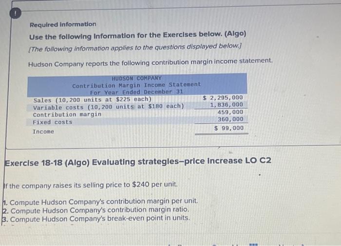Solved Required information Use the following Information | Chegg.com