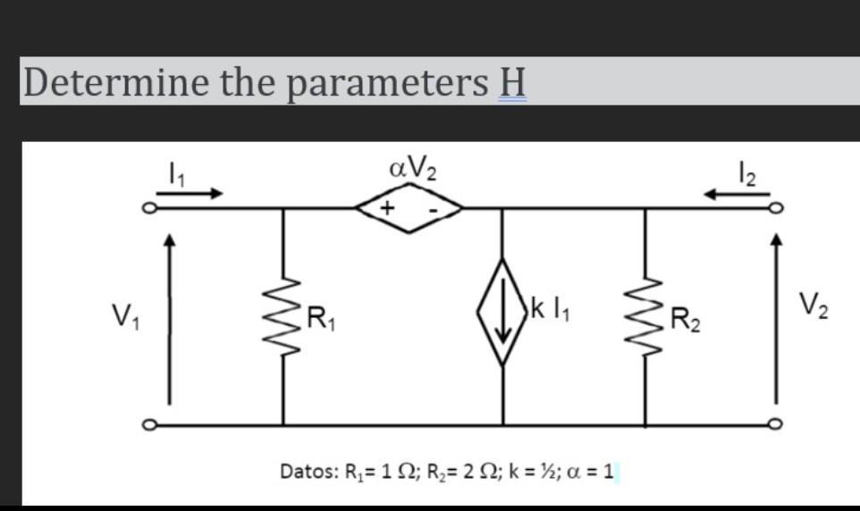 Solved Determine the parameters H Datos: | Chegg.com