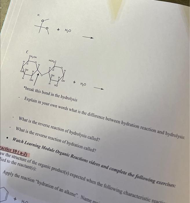 Solved Draw The Structure Of The Organic Product Expected