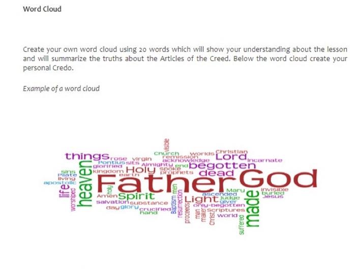 Solved CREATE A WORD CLOUD AND CREAT A PERSONAL CREDO FROM | Chegg.com