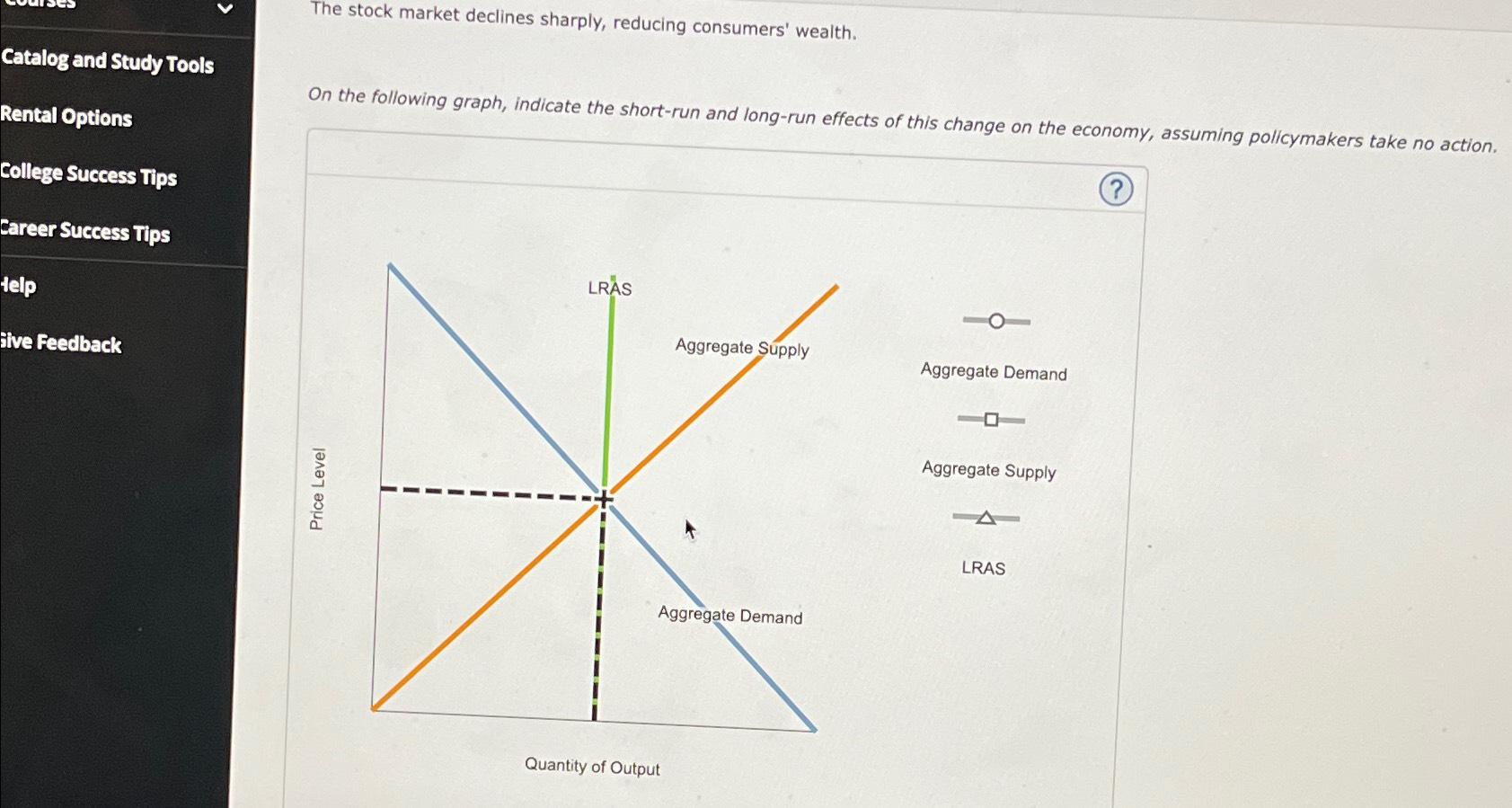 Solved The stock market declines sharply, reducing | Chegg.com