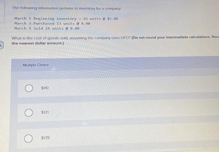 Solved The following information pertains to inventory for a | Chegg.com