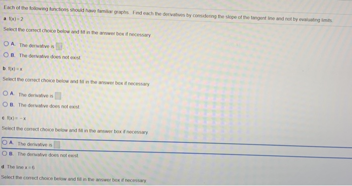 Solved Each of the following functions should have familiar | Chegg.com