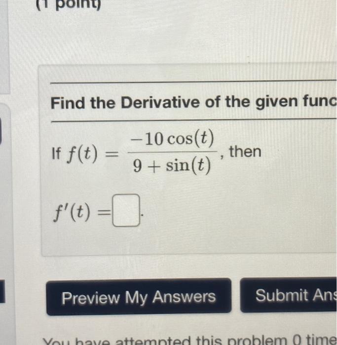 Solved Find the Derivative of the given func If | Chegg.com