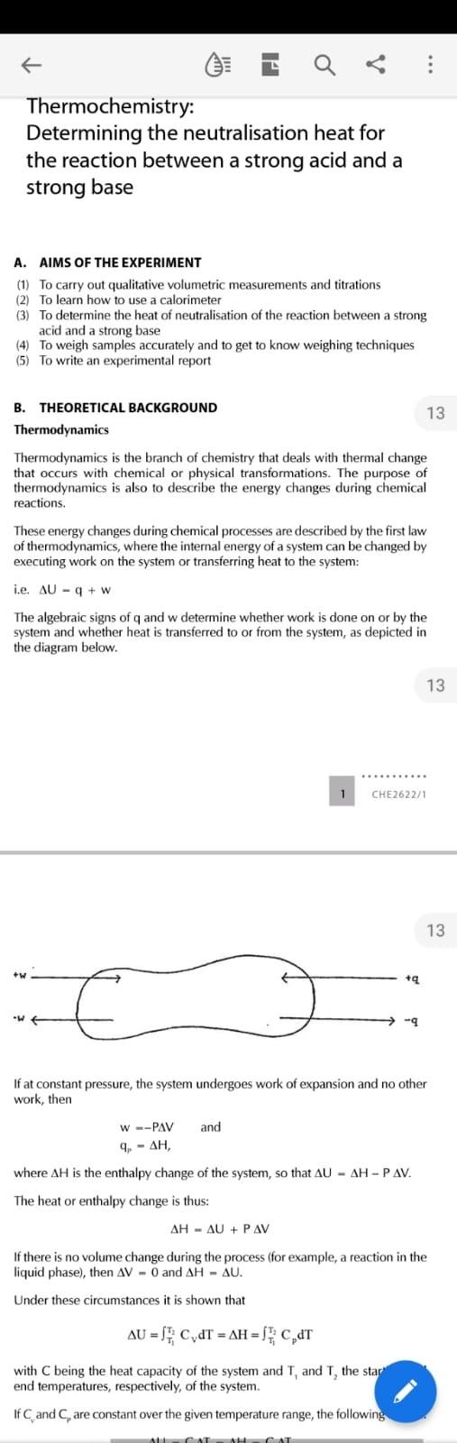 Solved F c Thermochemistry: Determining the neutralisation | Chegg.com