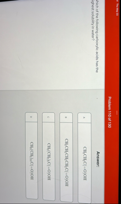 Solved Thu May 22Problem 110 ﻿of 130Which of the following | Chegg.com