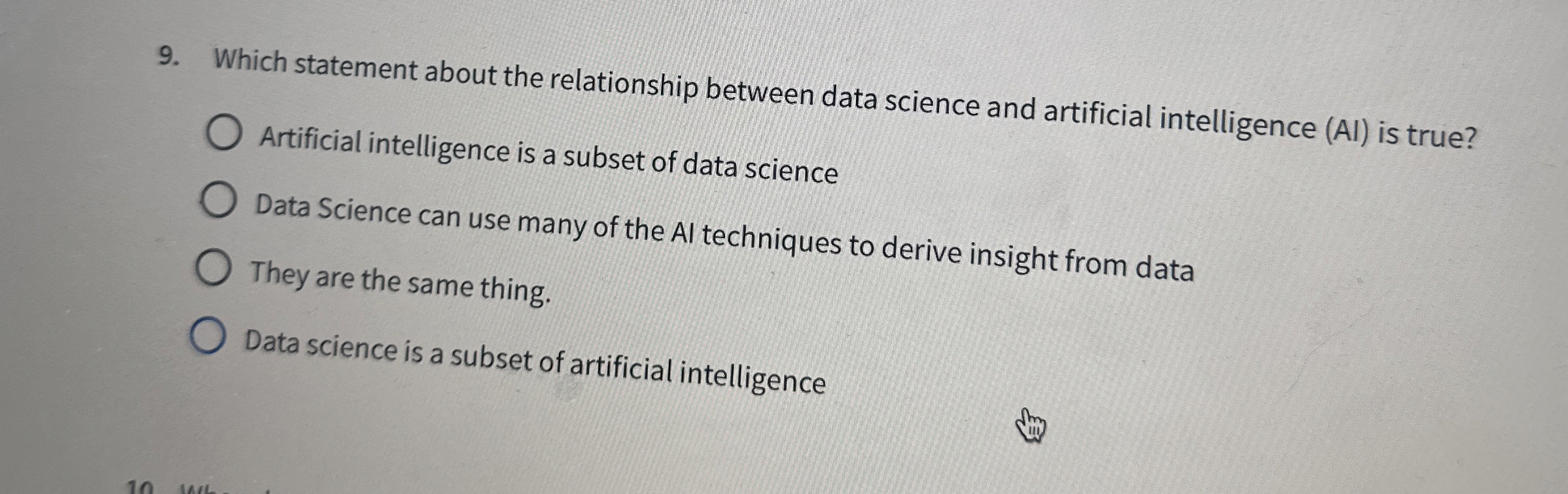 Solved Which statement about the relationship between data | Chegg.com