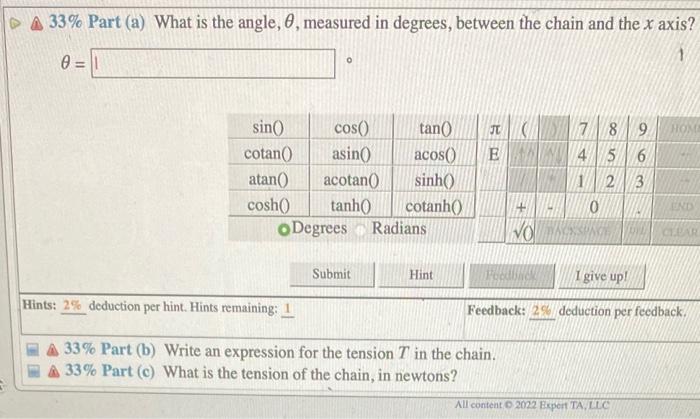 Solved (33\%) Problem 2: A car is stuck in the mud, so the | Chegg.com