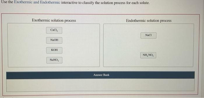 Solved Use the Exothermic and Endothermic interactive to | Chegg.com
