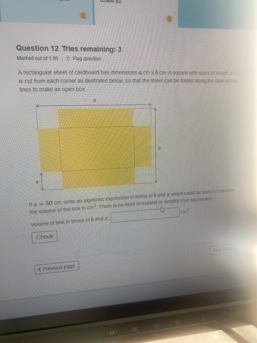 Solved 62 Question 12 Tries remaining: 3 Marked out of 1.00 | Chegg.com