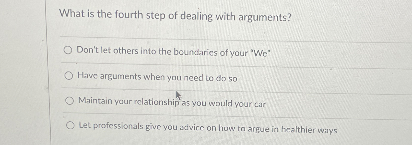 Solved What is the fourth step of dealing with | Chegg.com