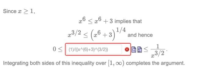 Solved One way to show that an improper integral such as | Chegg.com