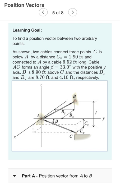 Solved Position Vectors Learning Goal: To find a | Chegg.com