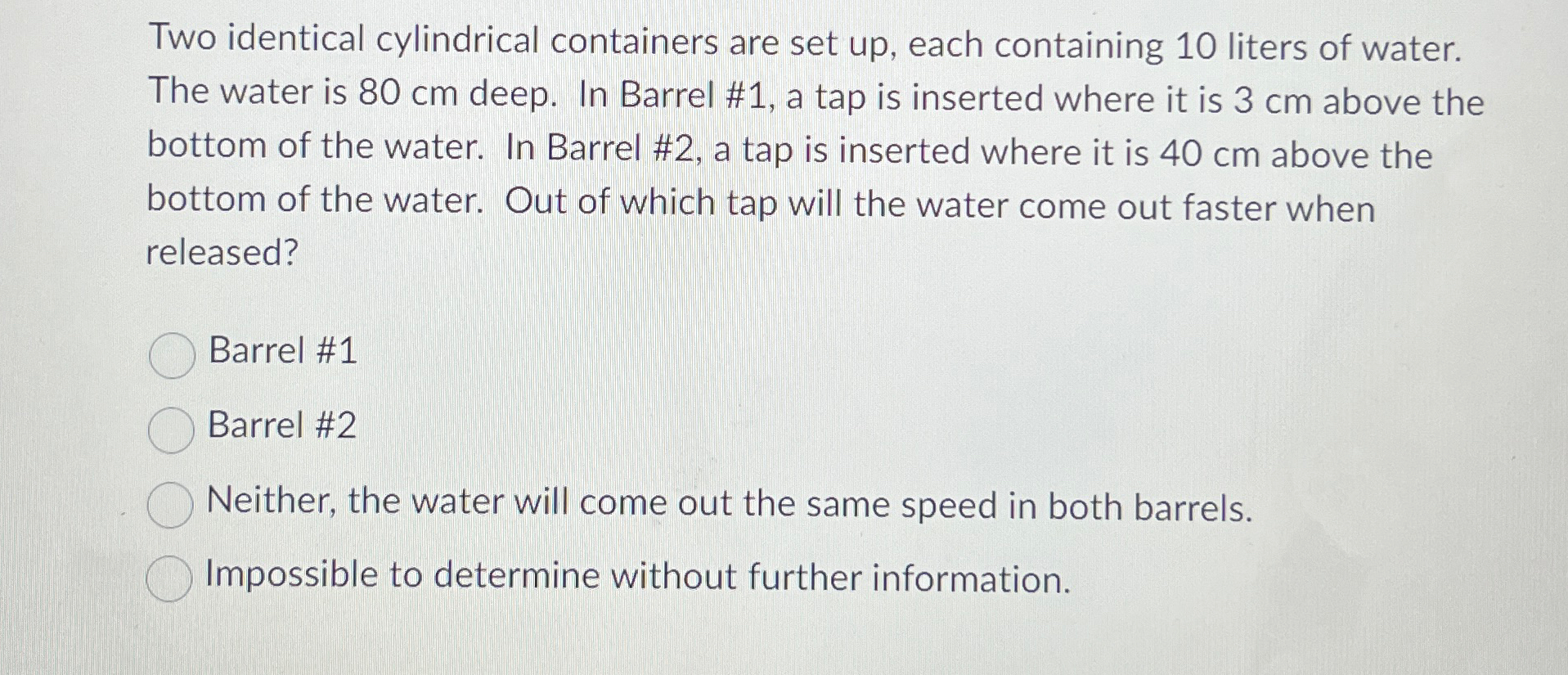 Solved Two identical cylindrical containers are set up, | Chegg.com