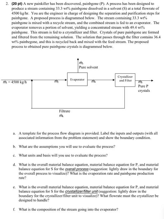Solved 2. (20 pt) A new painkiller has been discovered, | Chegg.com