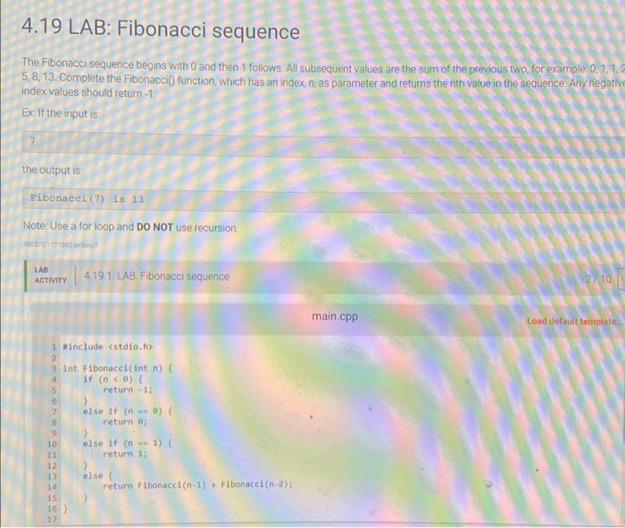 Solved The Fibonacci sequence begins with 0 and then 1 | Chegg.com