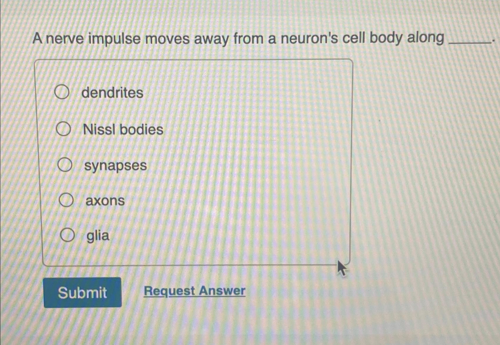 Solved A nerve impulse moves away from a neuron's cell body | Chegg.com