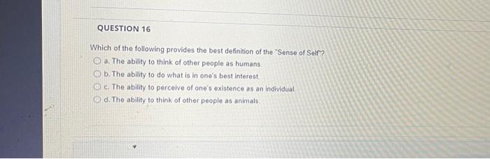 Solved Which of the following is an example of perceiving | Chegg.com
