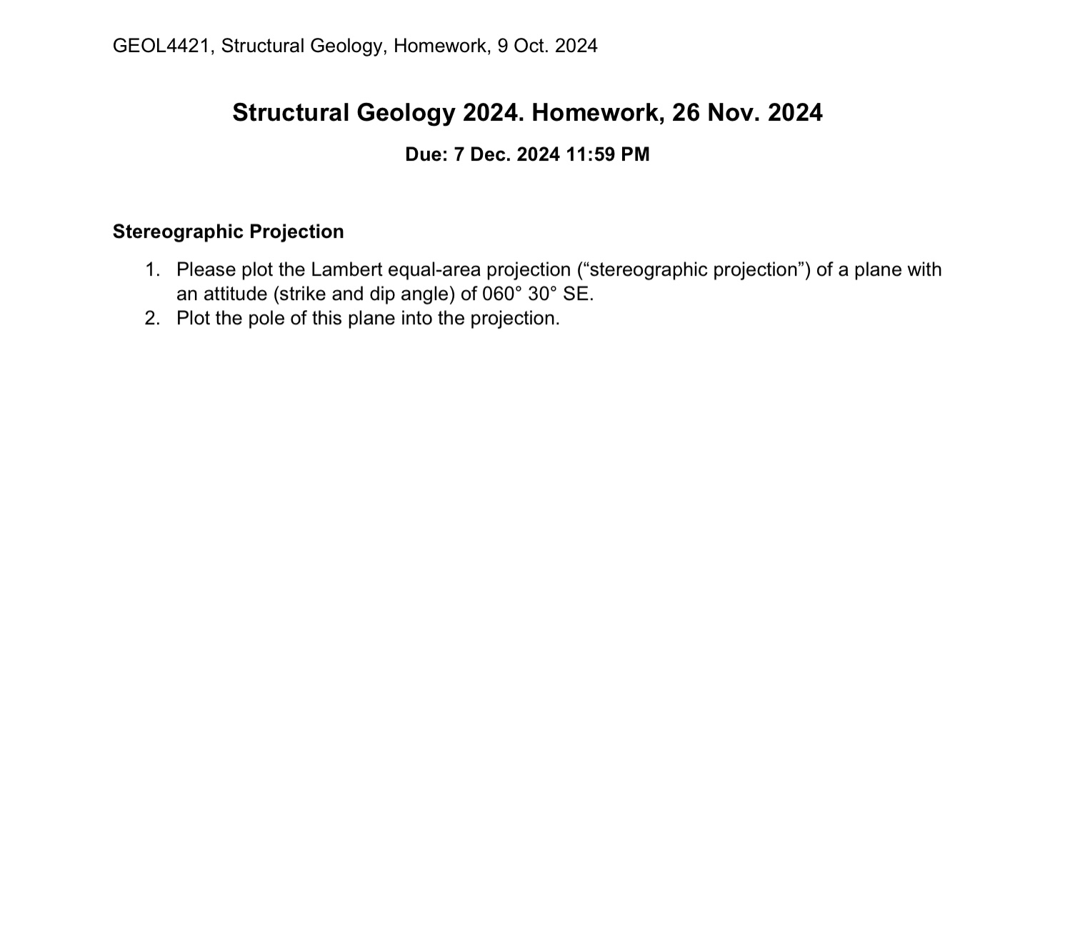 Solved GEOL4421, ﻿Structural Geology, Homework, 9 ﻿Oct. | Chegg.com