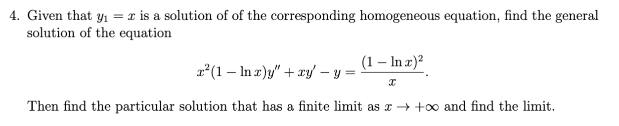 Solved SOLVE USING LAGRANGE METHOD :Given that y1=x ﻿is a | Chegg.com