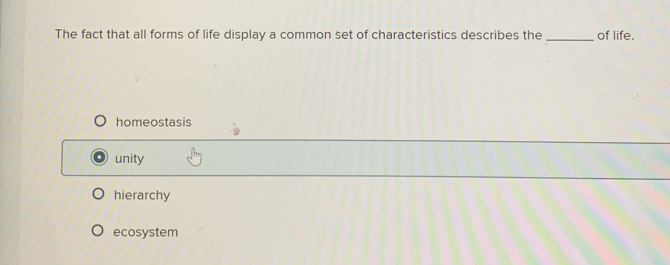 Solved The fact that all forms of life display a common set | Chegg.com