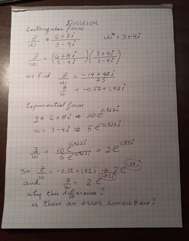 Solved Division Rectangular form w = 3+41 3-si (6+&i 3 - 41 | Chegg.com