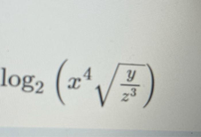 Solved log2 (2^V) y 2 | Chegg.com