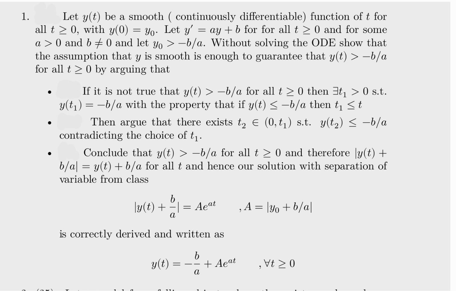 Solved Let Y T Be A Smooth Continuously Differentiable