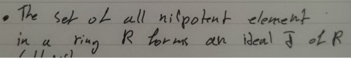 Solved The set of all nilpotent element in. R lorms an ideal | Chegg.com