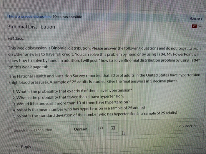Solved is is a graded discussion: 10 points possible due Mar | Chegg.com