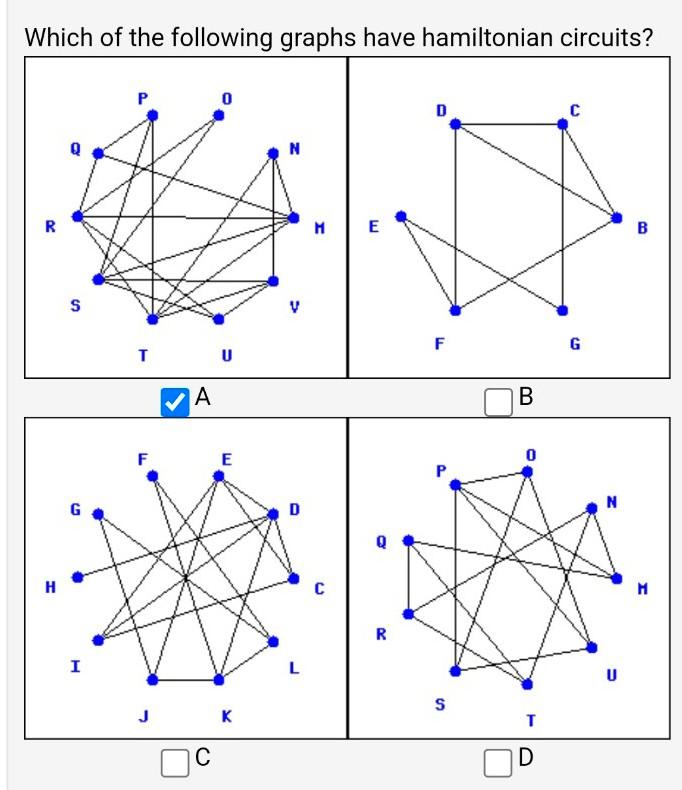 Solved Which of the following graphs have hamiltonian | Chegg.com