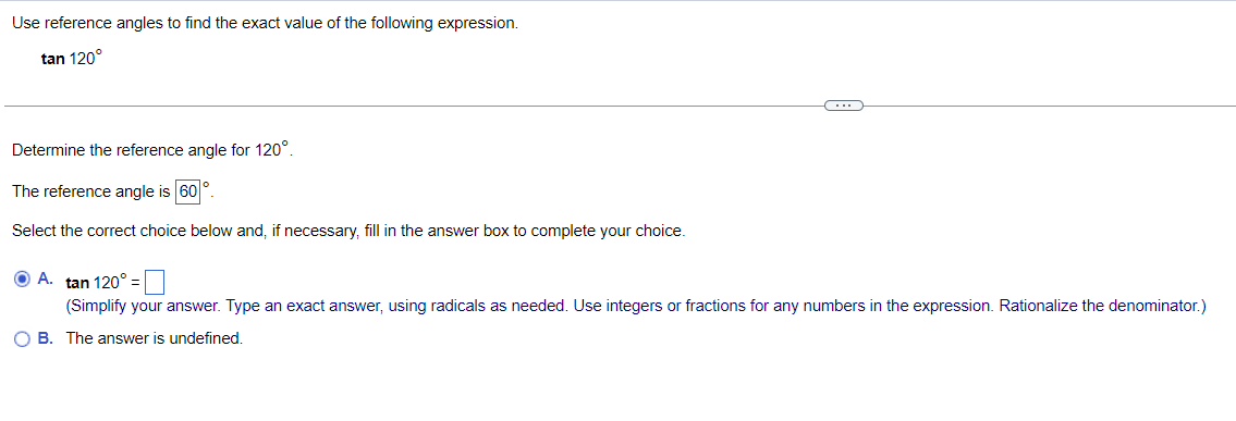 Solved Use reference angles to find the exact value of the | Chegg.com
