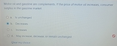 Solved Motor oil and gasoline are complements. If the price | Chegg.com