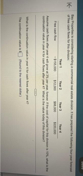 Solved Bay Properties is considering starting a commercial | Chegg.com