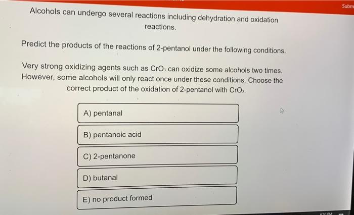Solved Subi o PCC, CH.CH A B DMP (Dess.Martin Periodinane) | Chegg.com