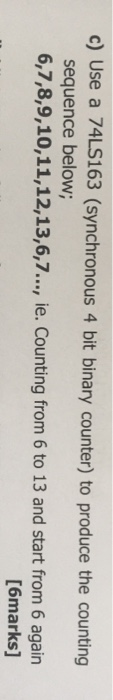 Solved c) Use a 74LS163 (synchronous 4 bit binary counter) | Chegg.com