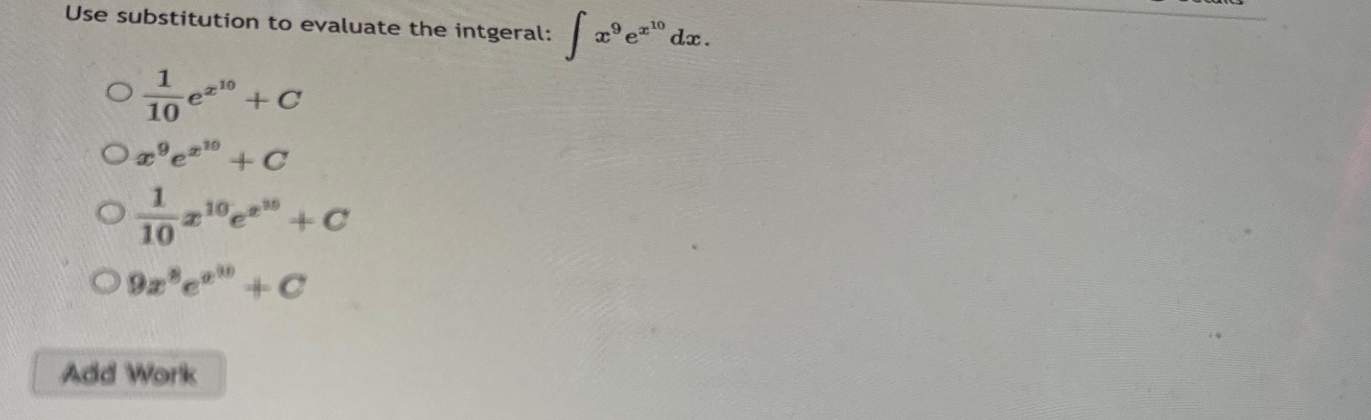 Solved Use substitution to evaluate the intgeral: | Chegg.com