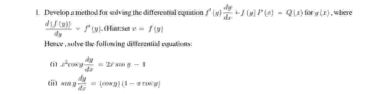Solved Develop im method far solving the differential | Chegg.com